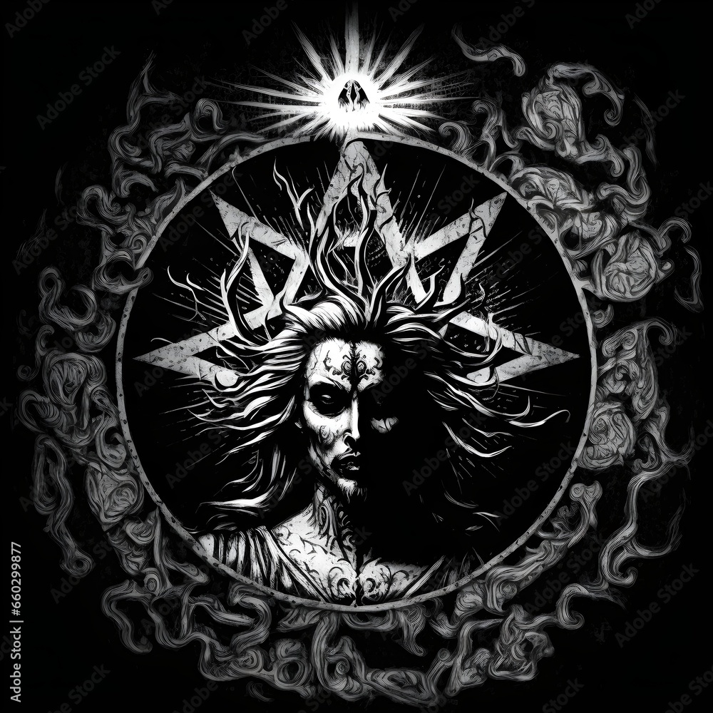 circle satanic black metal ritualchaosflamesavantgarde Stock ...