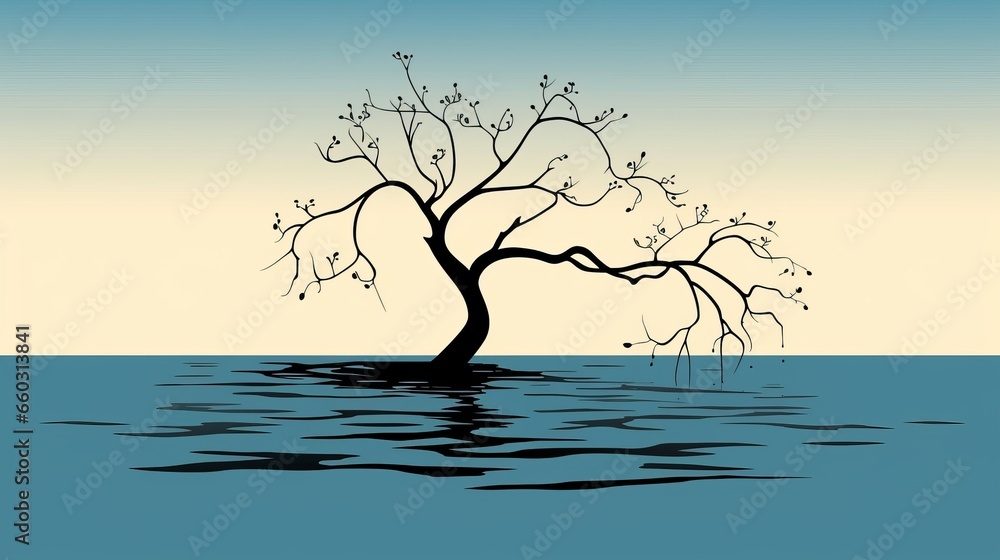 Drowning Plant: A wilting plant with its roots submerged in water ...