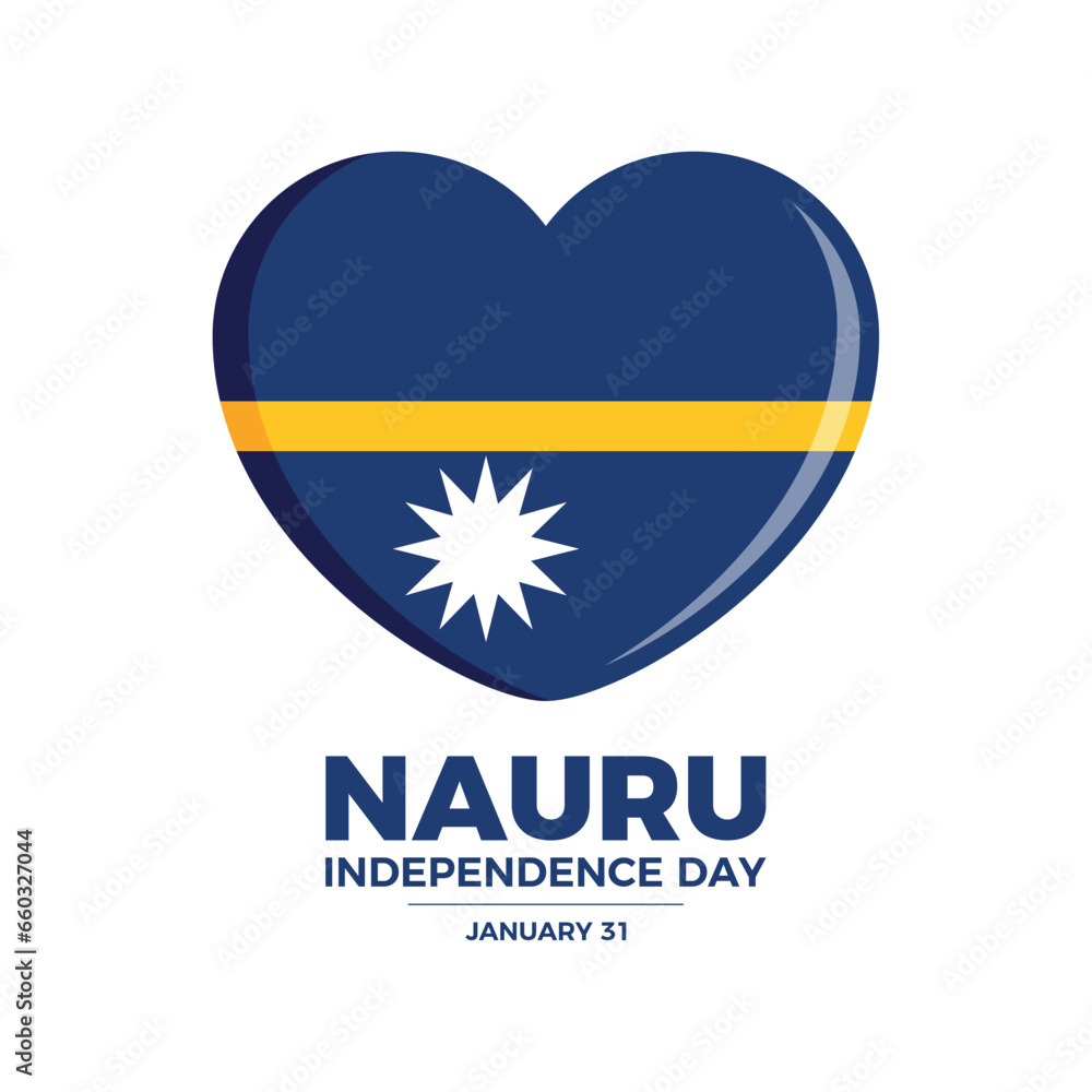 Nauru Independence Day poster vector illustration. Flag of Nauru in ...