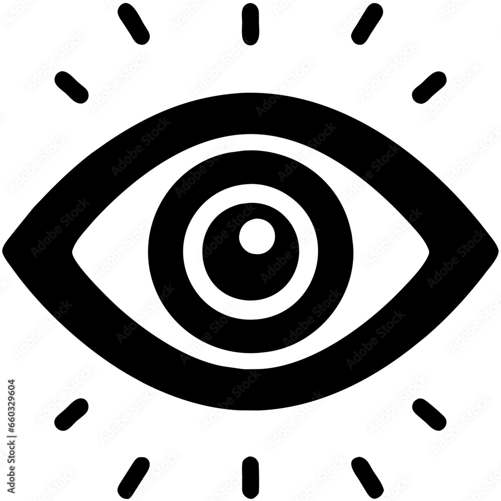 Eye icon as emblem. Window to vision symbolism. Exploring watchful ...