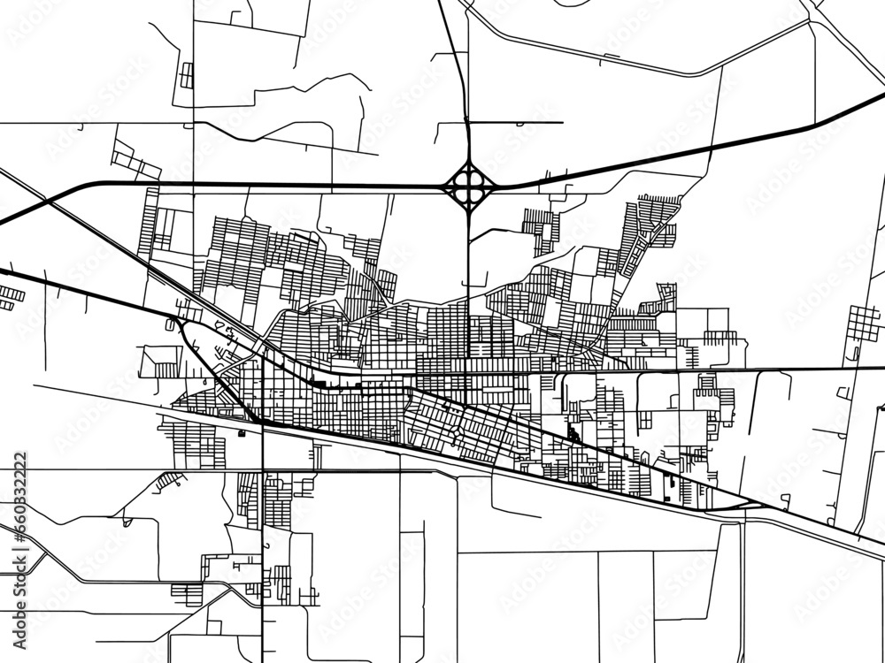 Vector road map of the city of Ciudad Rio Bravo in Mexico with black ...