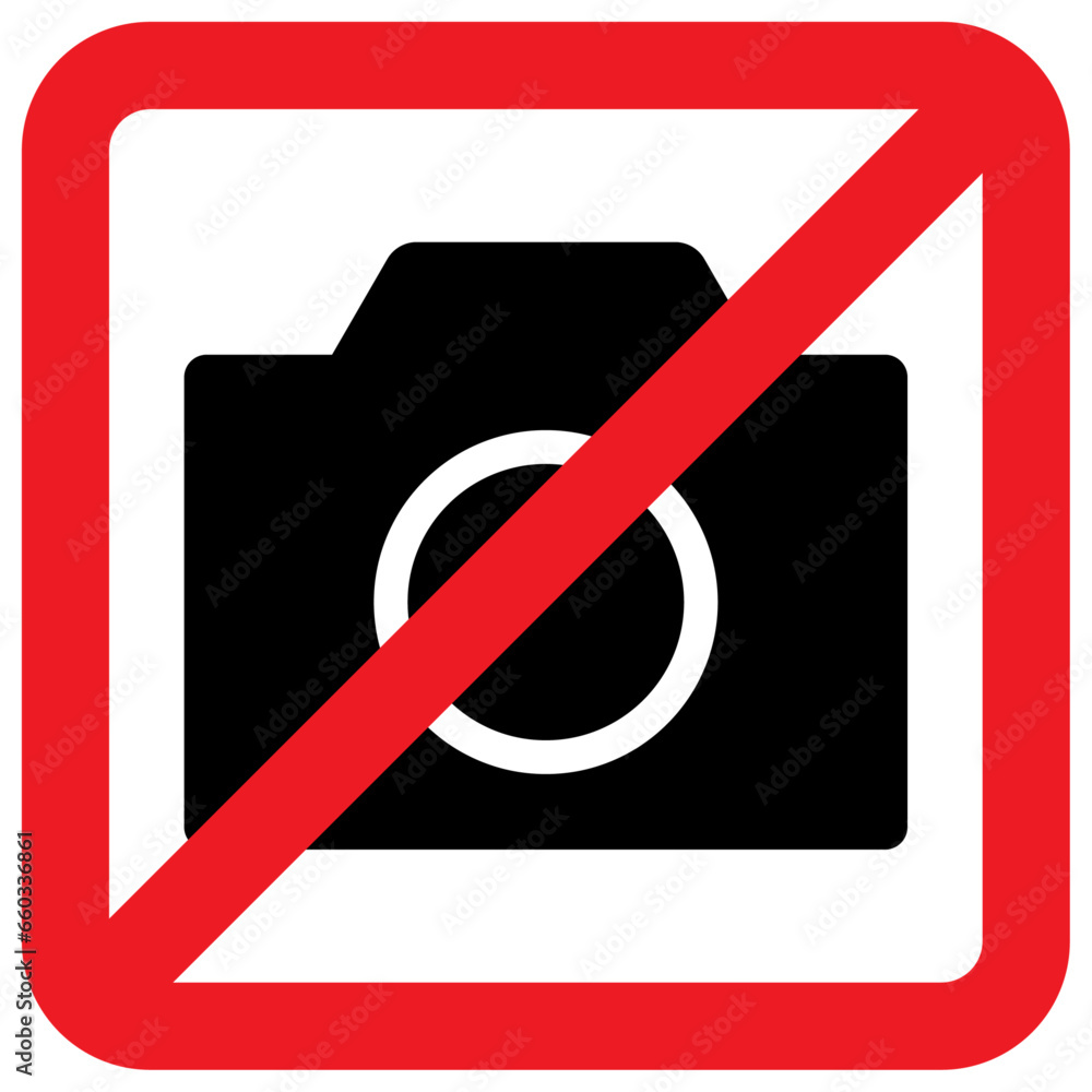 No cameras allowed sign, no photographing or photography, prohibition ...