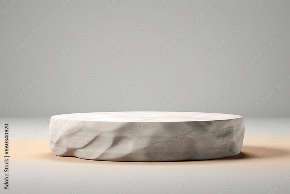 Minimal stone platform stage 3d background with empty show rock ...