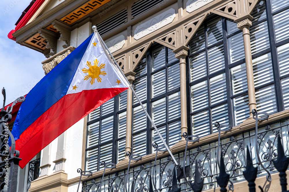 Philippine national flag hoisted at Malacanang Palace, Manila ...