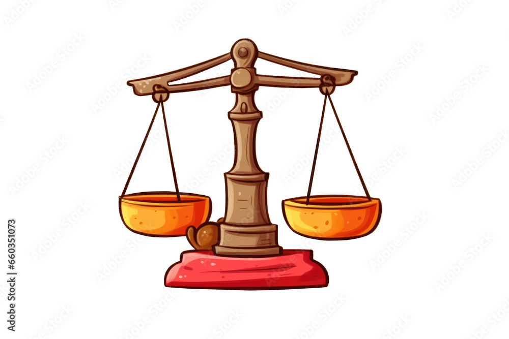 balance scales for justice concept and for selling cartoon style on ...