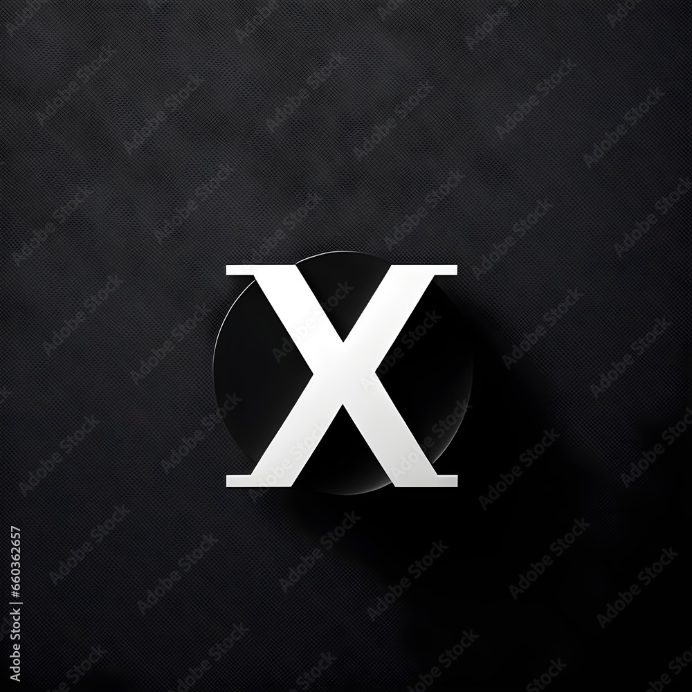create a logo with X letter letter in white and background is black ...