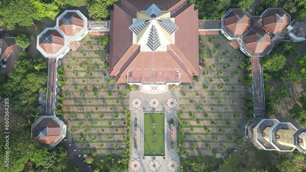 Aerial view of Masjid Kampus Universitas Gadjah Mada or UGM Mosque ...