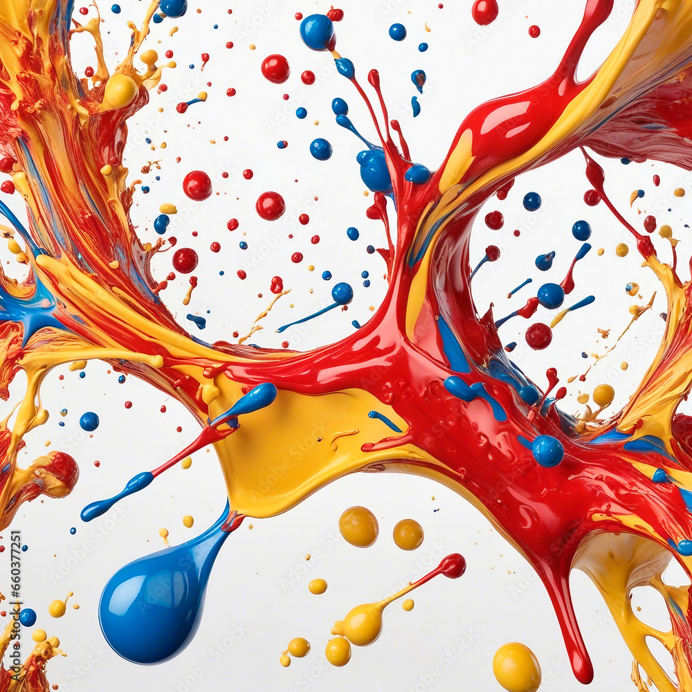 splatter paint, splattered paint, three colors of paint, three shades ...