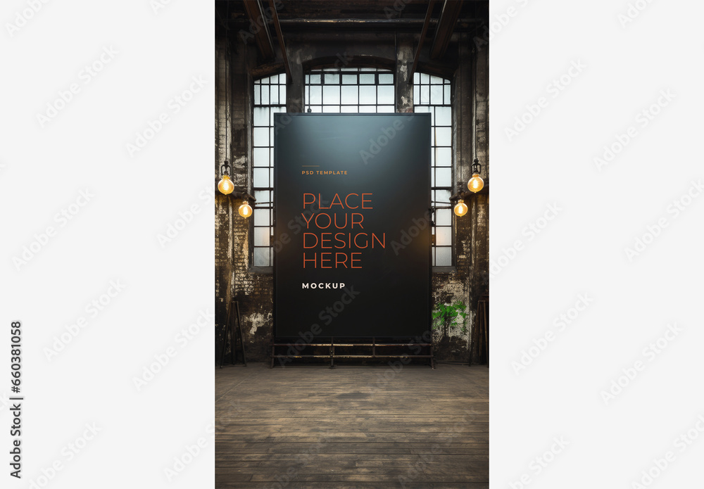 Large Screen Room with Wooden Floor and Windows - Frame Poster ...