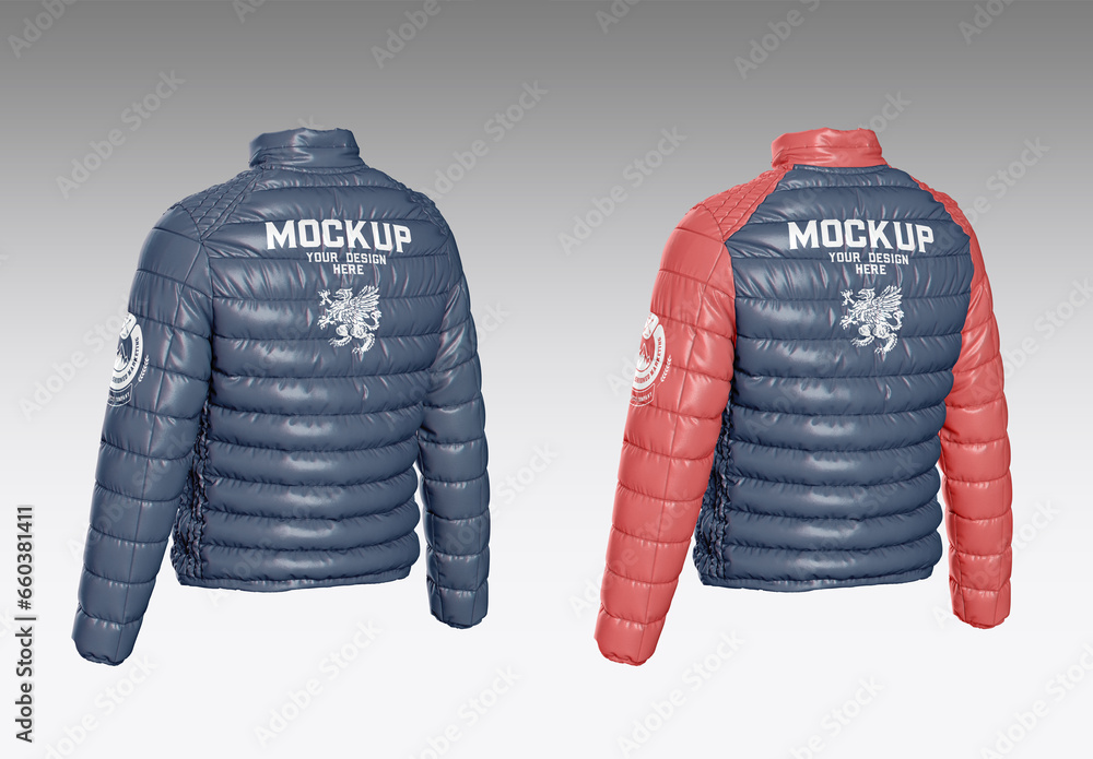 Padded Down Jacket Mockup Stock Template | Adobe Stock