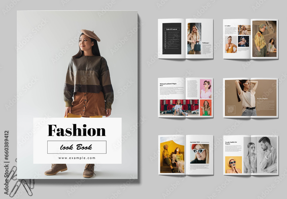Fashion Lookbook Layout Stock Template | Adobe Stock