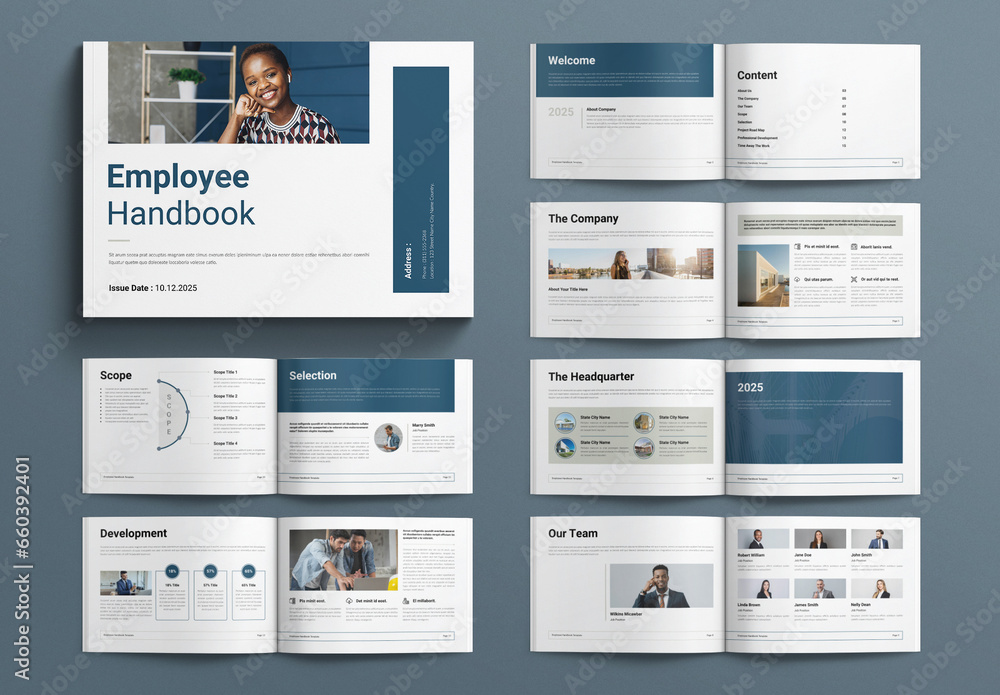 Employee Handbook Template Design Layout Landscape Stock Template ...