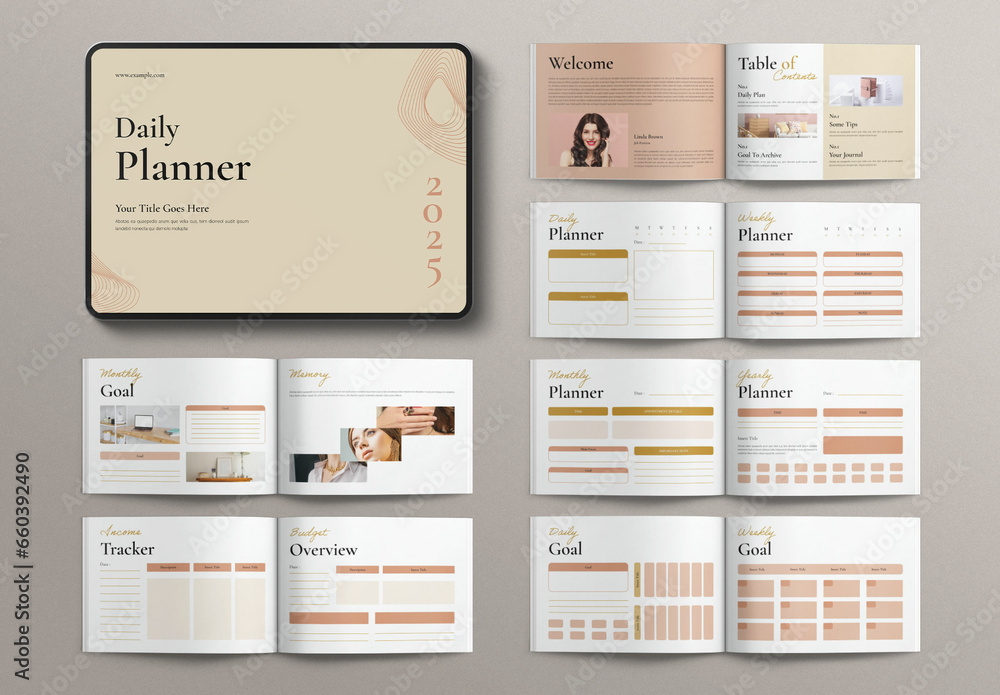 Modelo de Planner Template Design Layout Landscape do Stock | Adobe Stock