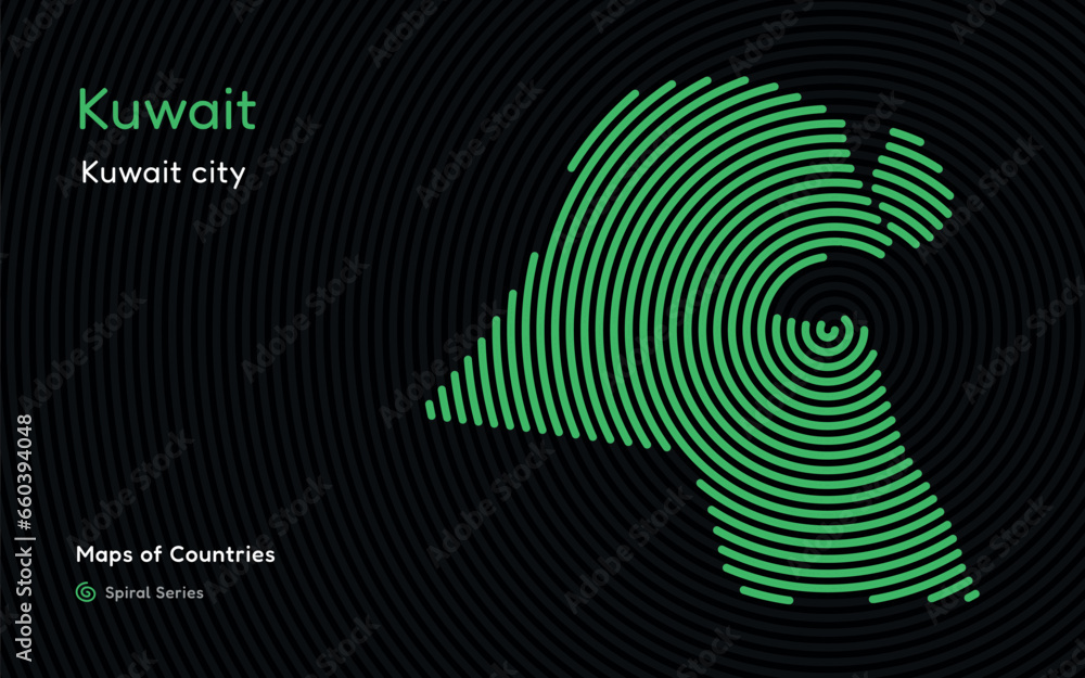 Creative map of Kuwait, Political map. Kuwait city. Capital. World ...