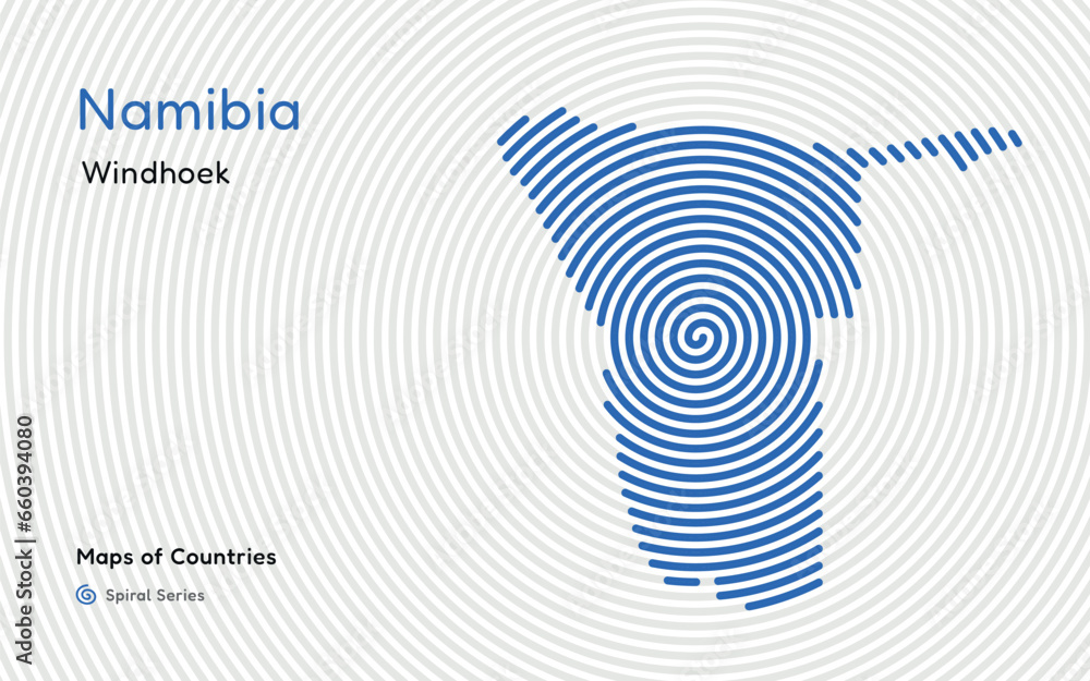 Creative map of Namibia, Political map. Windhoek. Capital. World ...