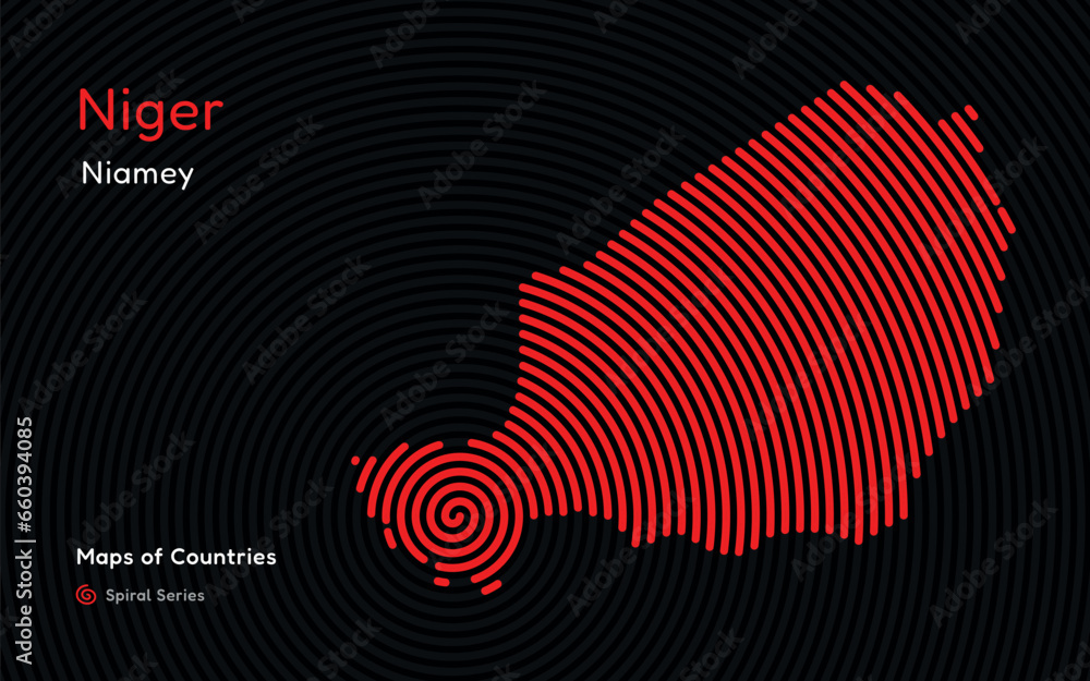 Creative map of Niger, Political map. Niamey Capital. World Countries ...