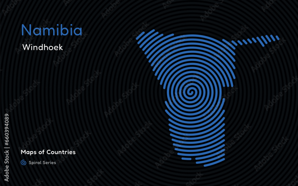 Creative map of Namibia, Political map. Windhoek. Capital. World ...