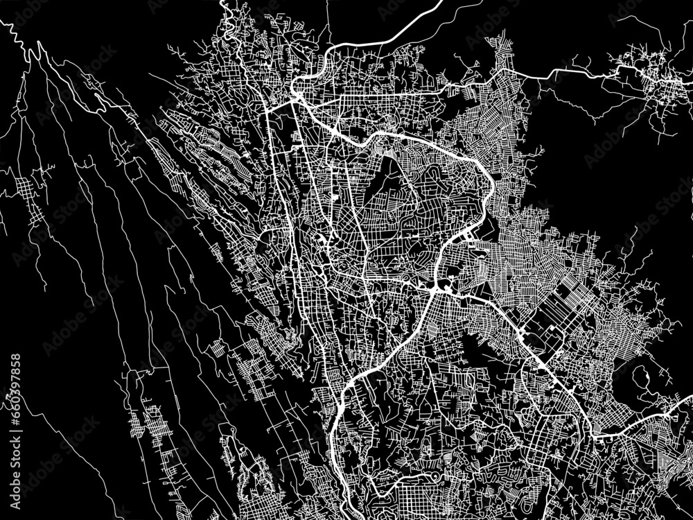 Vector road map of the city of Cuernavaca in Mexico with white roads on ...
