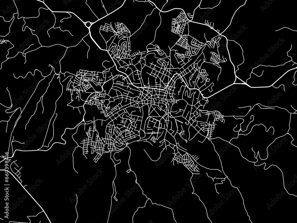 Vector road map of the city of Papantla de Olarte in Mexico with white ...