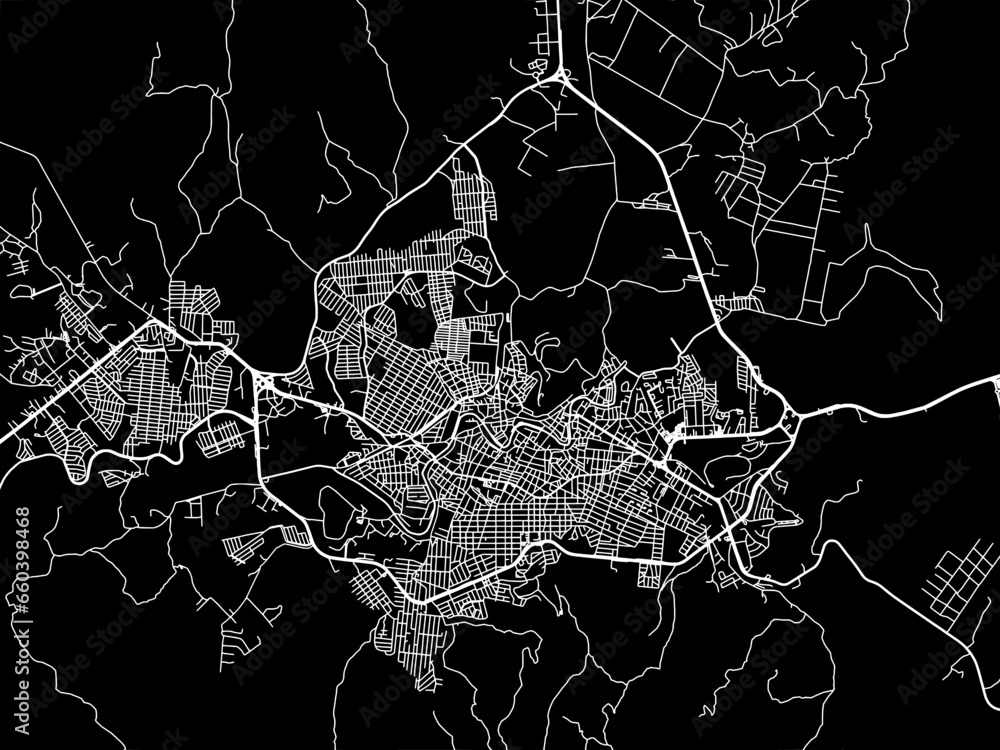 Vector road map of the city of Parral in Mexico with white roads on a ...