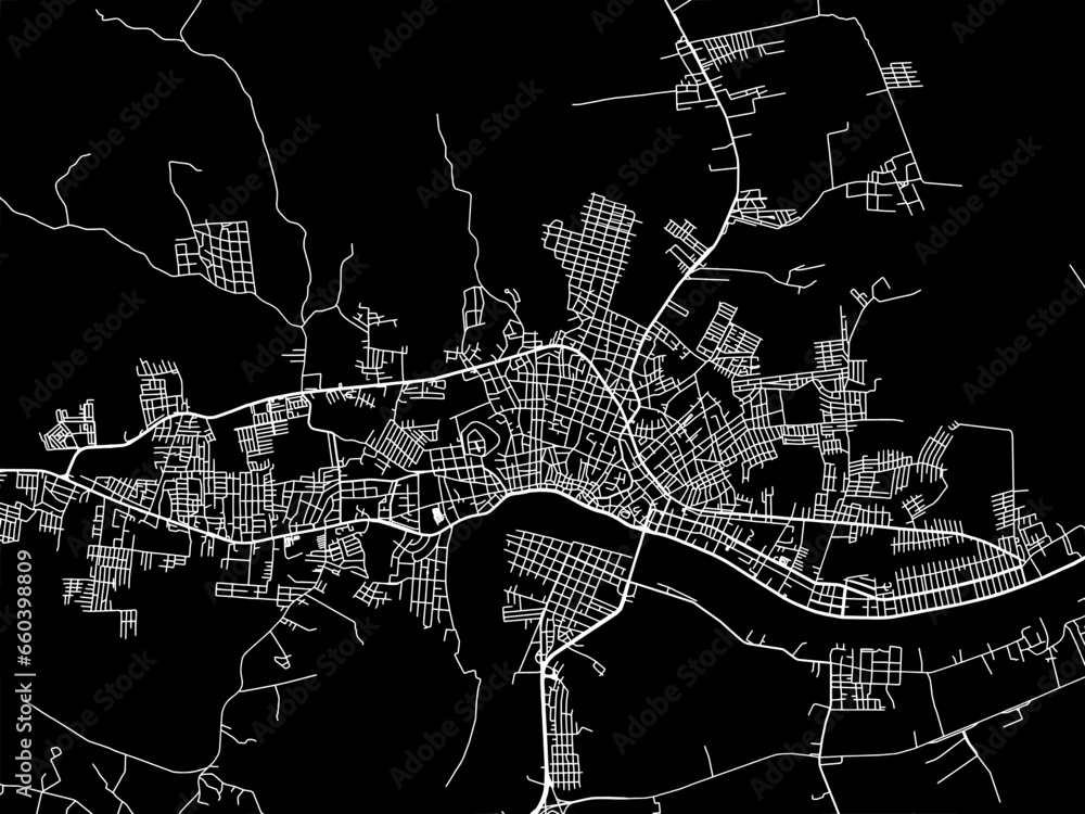 Vector road map of the city of Tuxpam de Rodriguez Cano in Mexico with ...