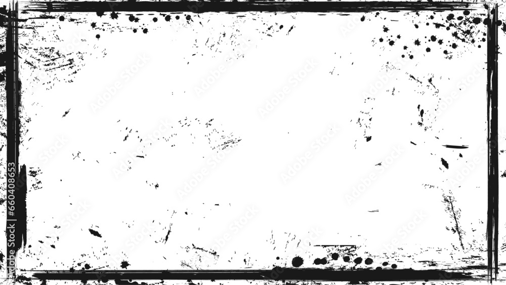 Grunge Brush Stroke Ink Splatter Paint Filter Overlay with Transparent ...