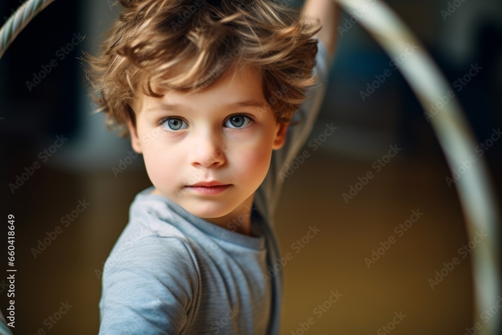 Close-up portrait photography of a concentrated boy in his 30s doing ...