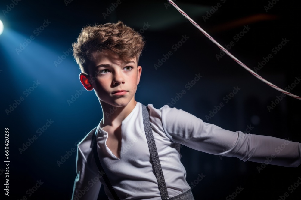 Medium shot portrait photography of a determined boy in his 20s doing ...