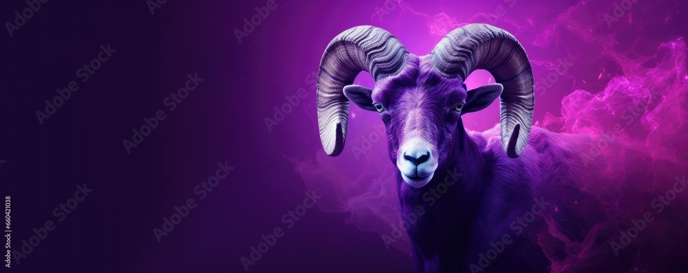 Zodiac sign of aries head with magic light in star wheel , horoscope ...