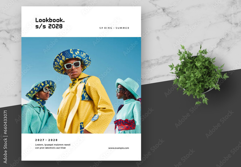 Green Clean Lookbook Fashion Catalog Photography Stock Template | Adobe ...
