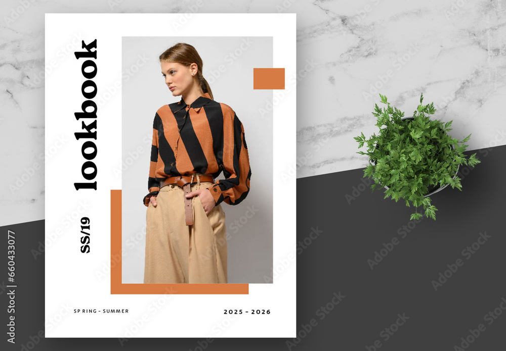 Brown Clean Lookbook Fashion Catalog Photography Stock Template | Adobe ...