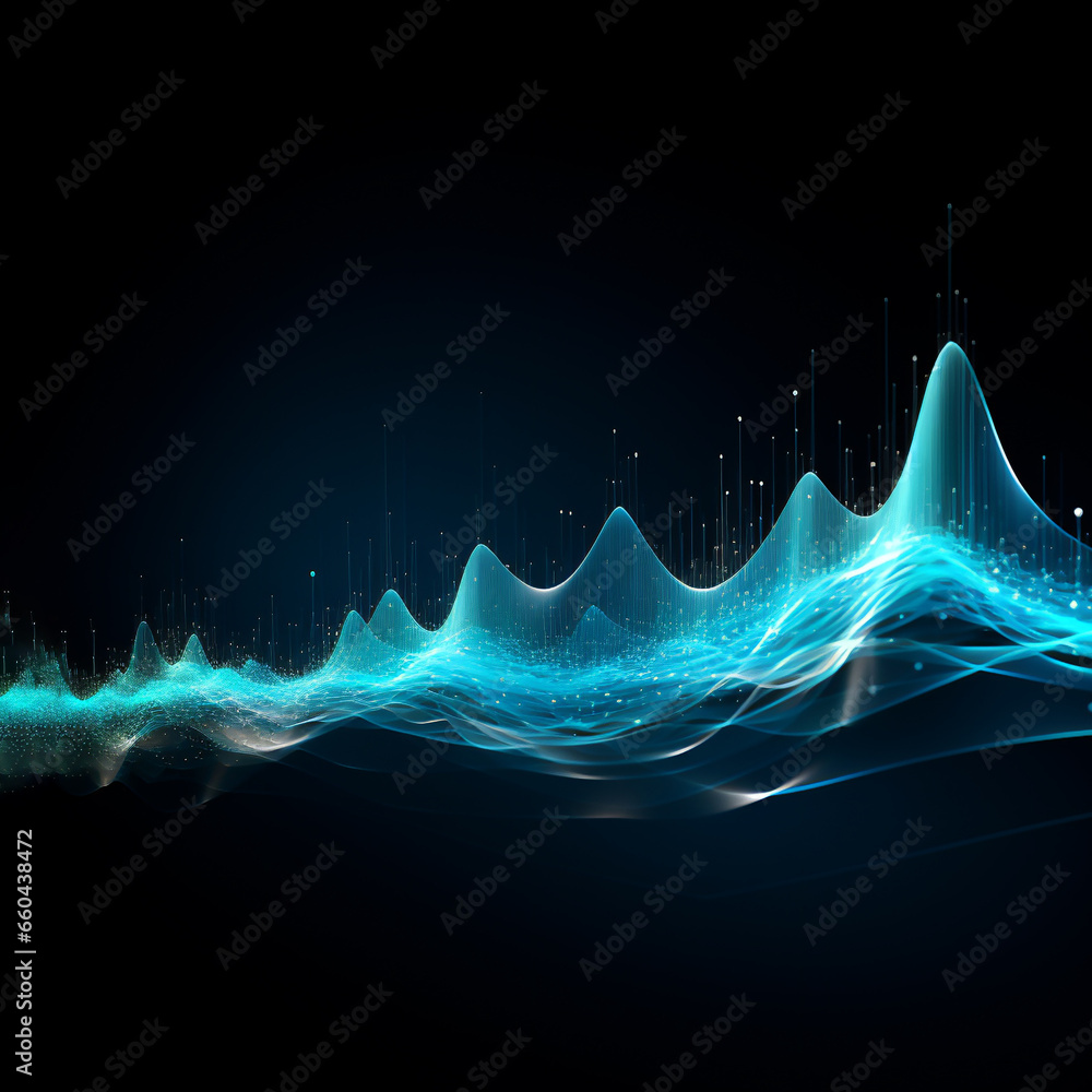 Audio soundwave scope signal as an abstract background depicting a ...