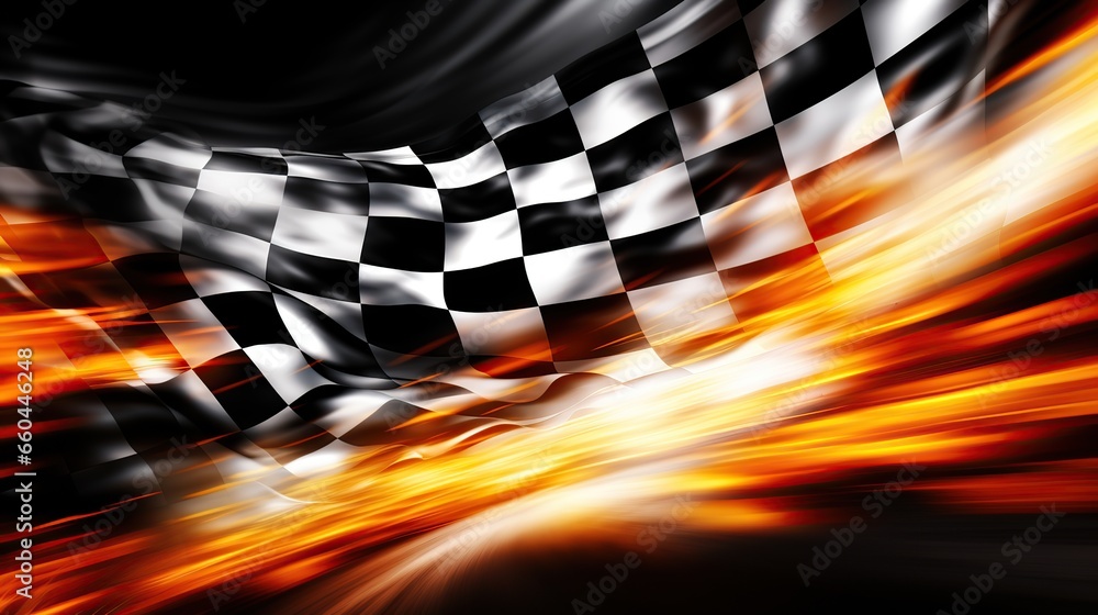 Fiery racing flag Stock Illustration | Adobe Stock