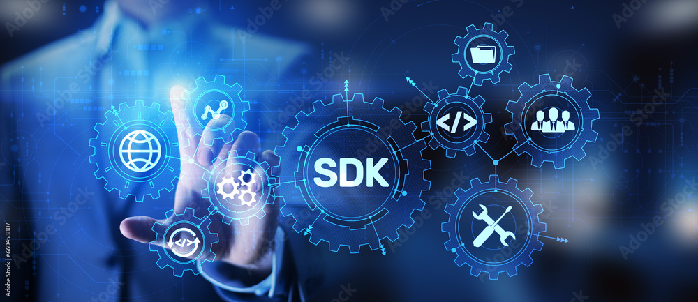 SDK Software development kit programming language technology concept on ...