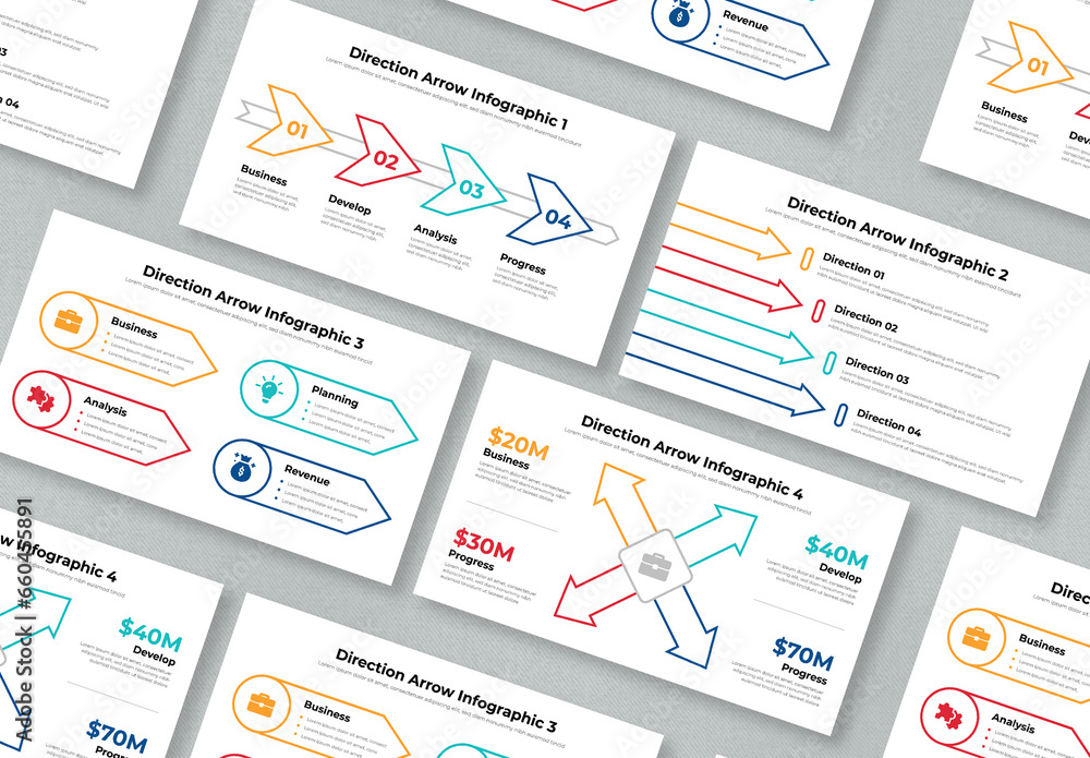 Direction Arrow Infographic Design Template Stock Template | Adobe Stock