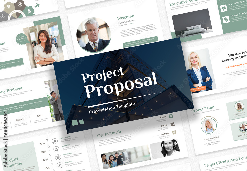 Project Proposal Presentation Template Design Stock Template | Adobe Stock