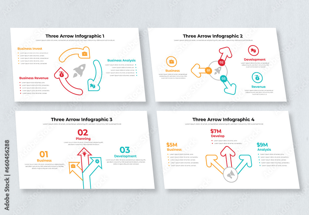 3 Arrow Infographic Design Template Stock Template | Adobe Stock