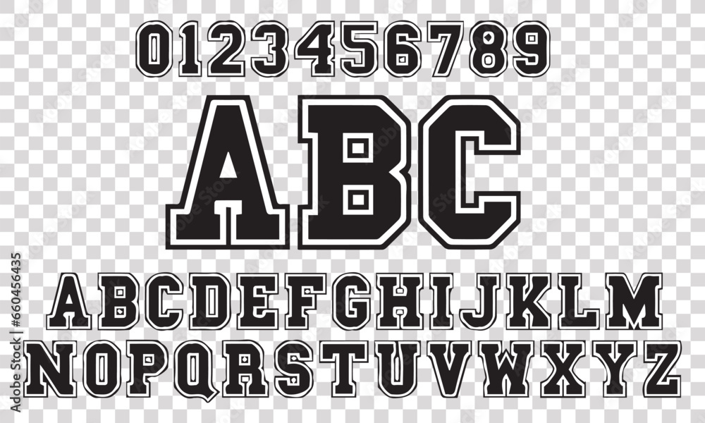 University and Varsity Font vector | Sports Font eps file Stock Vector ...