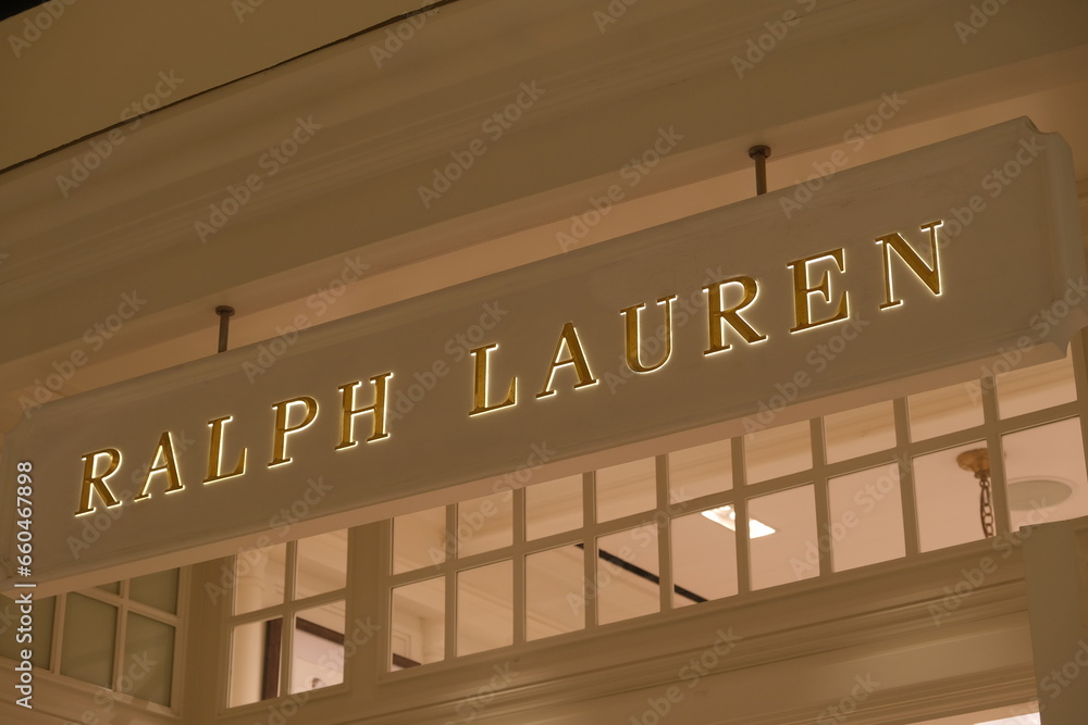 Shanghai,China-April 1st 2023: Ralph Lauren store brand logo sign Stock ...