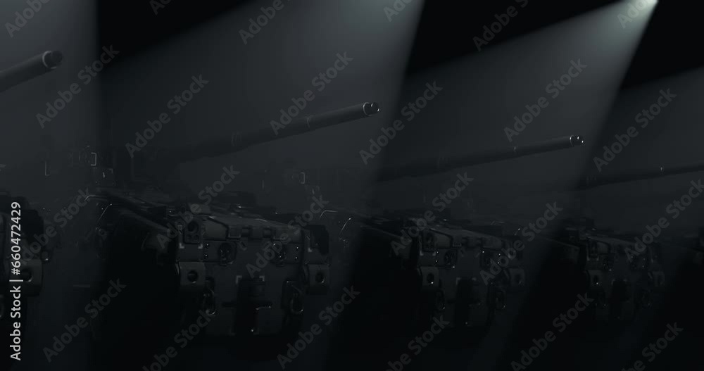 wheeled military tanks at the base, the squad is preparing for a ...