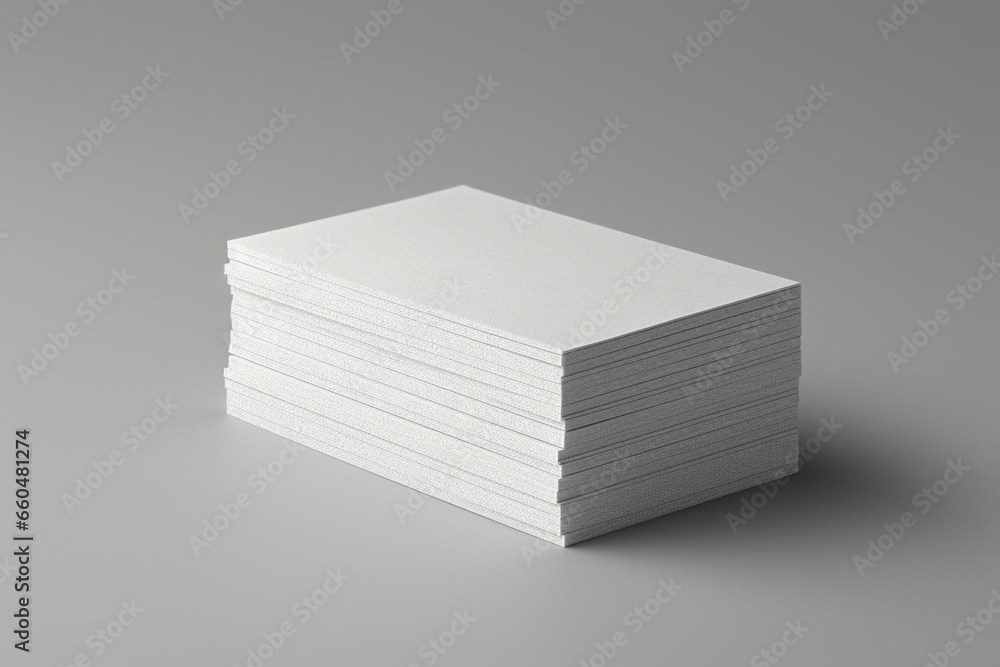 3D stack mock-up of business visiting cards with front and back. Empty ...