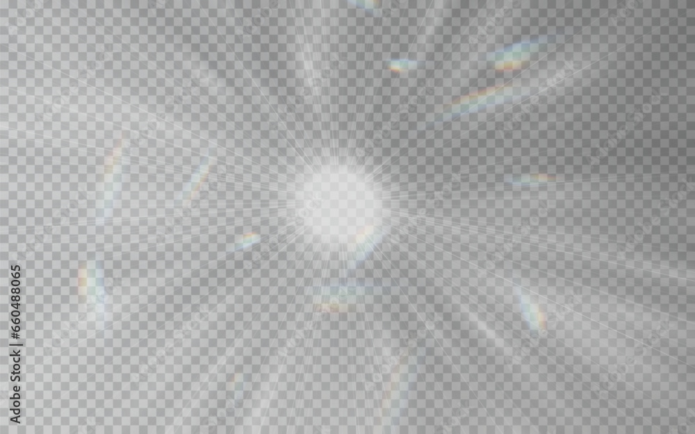 Vector rainbow crystal lights png. Light effect of a diamond explosion ...