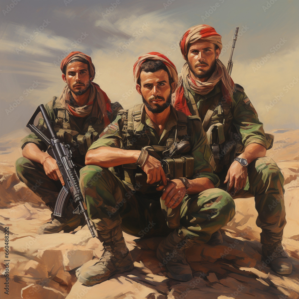 Palestine soldiers in full armor. War between Palestine and Israel ...