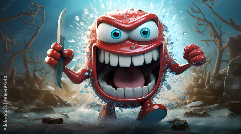 tooth monster a cartoon character having and showing big teeth more ...