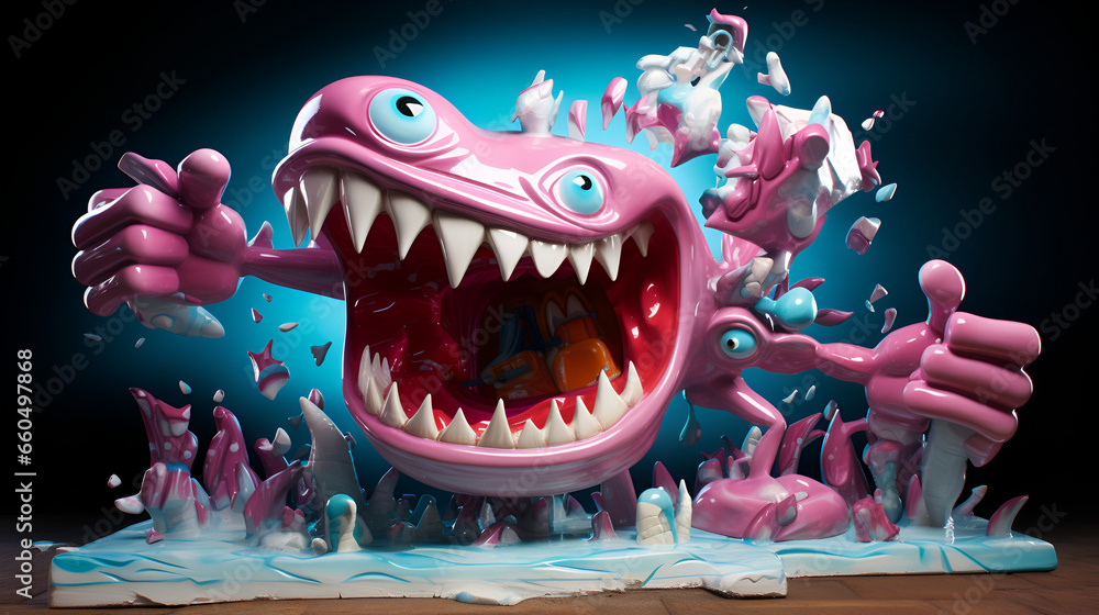 tooth monster a cartoon character having and showing big teeth more ...