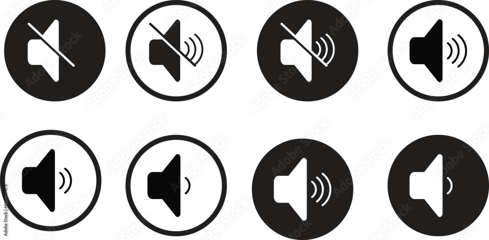 Speaker and sound icon set. volume icon vector. loudspeaker icon vector ...
