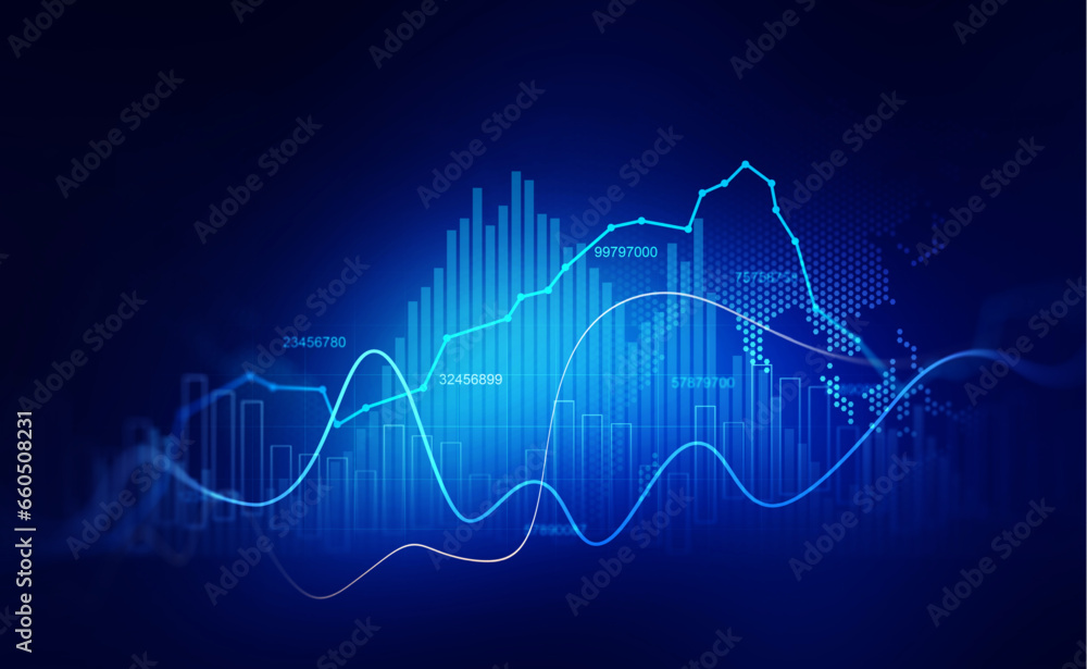 Business growth graph chart and success financial arrow up. Development ...