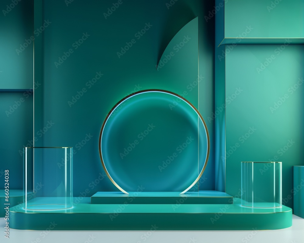 circle round shape podium stage display with copyspace for product ...