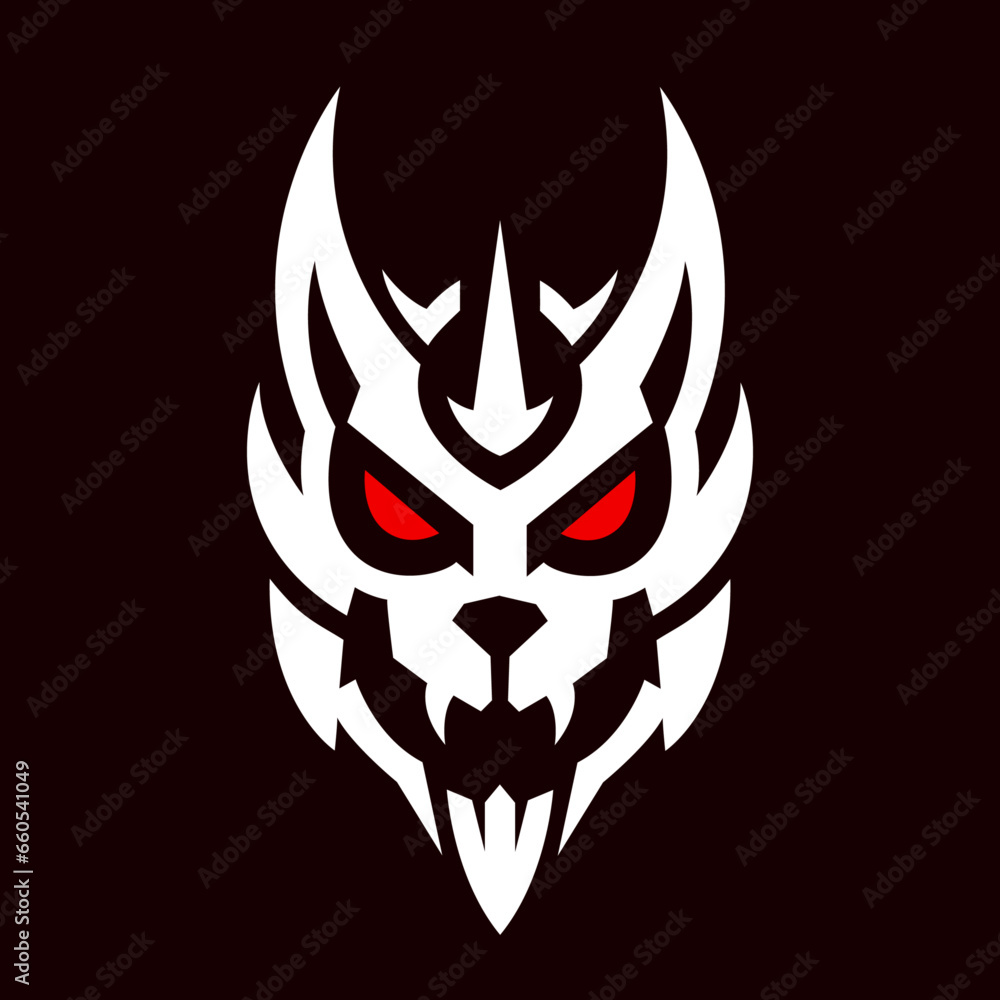 devil face logo icon flat vector illustration mascot design Stock ...