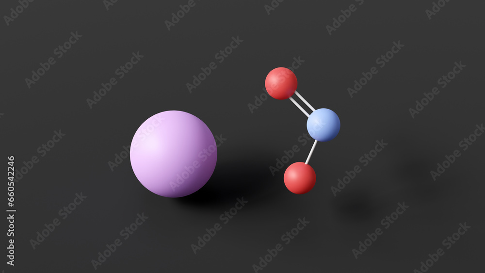 potassium nitrite molecule, molecular structure, preservatives e249 ...